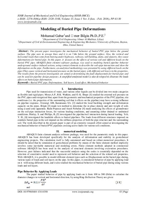 Pdf Buried Pipe Modeling With Initial Imperfections