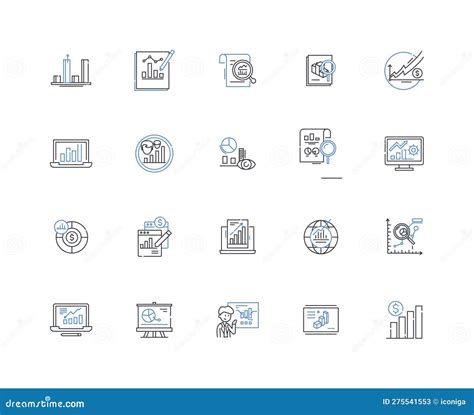 Data Rendering Line Icons Collection Visualization Graphics Charts Dashboards Graphs
