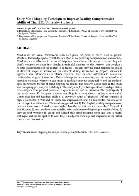 Pdf Using Mind Mapping Technique To Improve Reading Comprehension