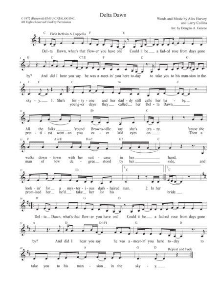 Delta Dawn Guitar Chords