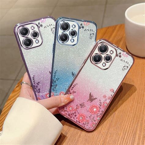 เคสสำหรับ Redmi 12 C Redmi12c 4g 2023เคสโทรศัพท์แบบใสกากเพชรส่องแสงเป็นประกายวิบวับชุบแบบใส