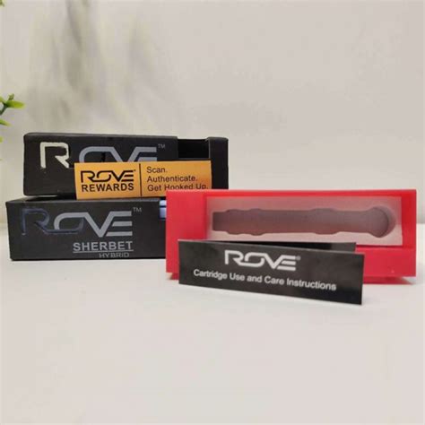 Rove Carts Vape Cartridge Box Packaging With Sticker Wholesale Cbd Thc Hhc Device Supplier