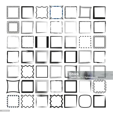 다양한 프레임 컬렉션 장식 테두리 세트 창의적인 디자인 요소 벡터 일러스트 레이 션입니다 주당순이익 10 벽에 대한 스톡 벡터 아트 및 기타 이미지 Istock