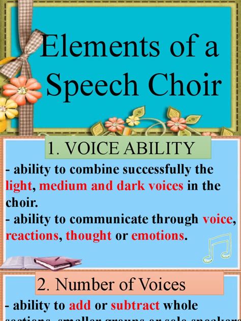 Elements Of A Speech Choir Pdf