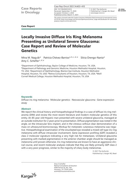 Pdf Locally Invasive Diffuse Iris Ring Melanoma Presenting As Unilateral Severe Glaucoma Case Pdf Locally Invasive Diffuse Iris Ring Melanoma Presenting As Unilateral Severe Glaucoma Case