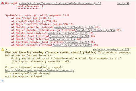 javascript how to fix this uncaught error in electron for