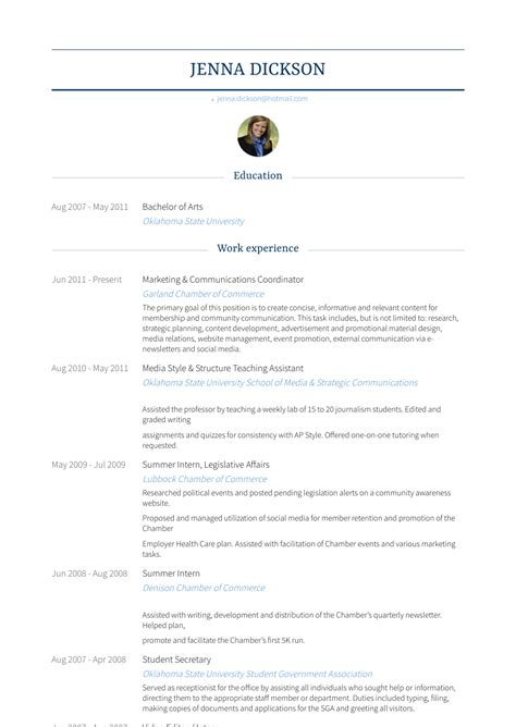 Communications Coordinator Resume Samples And Templates Visualcv