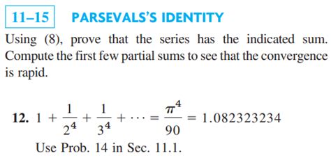 Solved 11 15 Parsevalss Identity Using 8 Prove That The