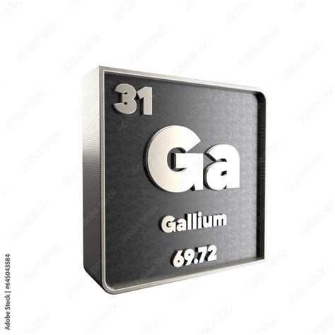 Gallium Chemical Element Black And Metal Icon With Atomic Mass And