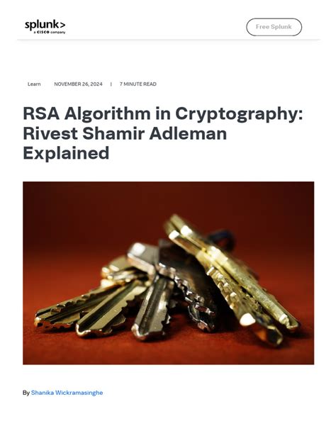 Rsa Algorithm In Cryptography Rivest Shamir Adleman Explained Splunk Pdf Key