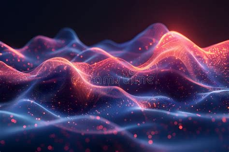 Glowing Abstract Waveforms Dynamic Digital Landscape Creative Design