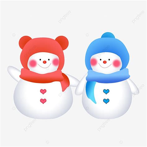 겨울 눈사람 캐릭터 일러스트 하트 눈사람 요소 눈사람 소재 만화 Png 일러스트 및 Psd 이미지 무료 다운로드 Pngtree