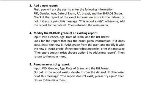 Solved Bi Rads Breast Imaging Reporting And Data System Is