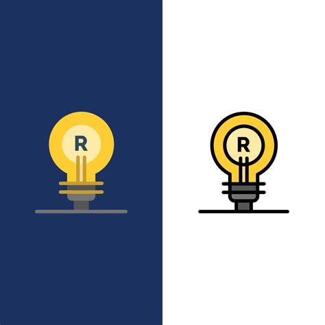 Brand Concept Genuine Idea Logo Icons Flat And Line Filled Icon Set Vector Blue Background