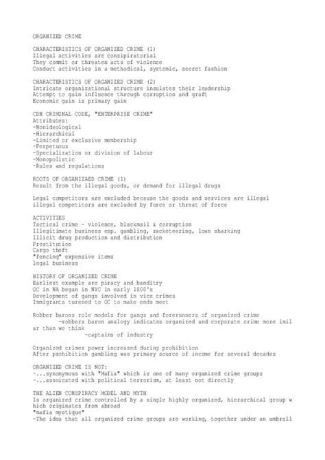 Crm 101 Lecture Crm 101 Organized Crime Oneclass