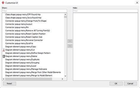 How To Hide Away Toolbar Buttons In Visual Paradigm