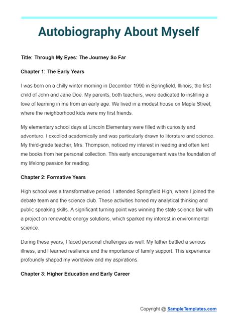 Free 15 Autobiography Samples And Templates In Pdf Word