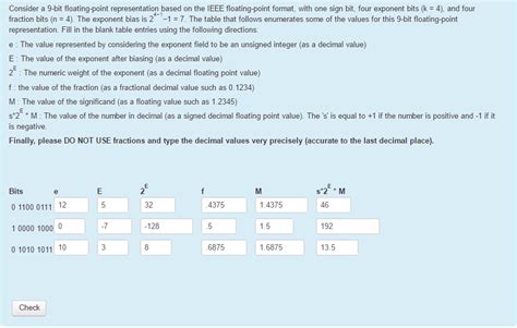 Consider A 9 Bit Floating Point Representation Based