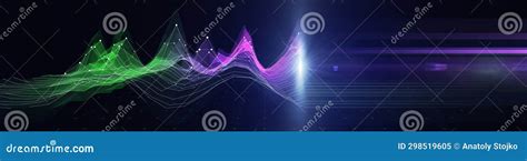 Abstract Background Color Graph From Chaotic Polygons Dots And Lines Blurred With Shines