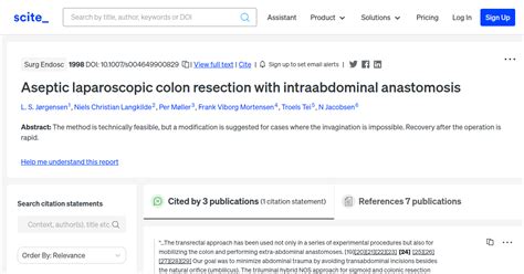 Aseptic Laparoscopic Colon Resection With Intraabdominal Anastomosis