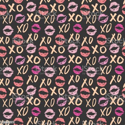 여 자가 브러쉬 레터링 표시 완벽 한 패턴 그런 지 붓글씨 포옹 및 키스 문구 인터넷 속어 약어가 여 자가 기호 그림을 흰색 배경에 고립 벡터 격언에 대한 스톡 벡터 아트