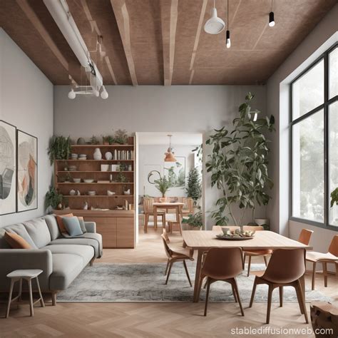 Multifunctional Shared Space Design Stable Diffusion Online