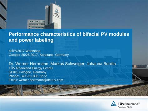 Pdf Performance Characteristics Of Bifacial Pv Modules And Power …npv 2017