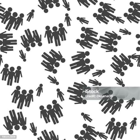 한 사람의 군중과 한 사람의 벡터 이미지 옆에 서 군중 밖에 있는 다른 사람과 다른 사람 사람 기호입니다 군중은 흰색 배경에 매끄러운 패턴을 표시합니다 개념에 대한 스톡