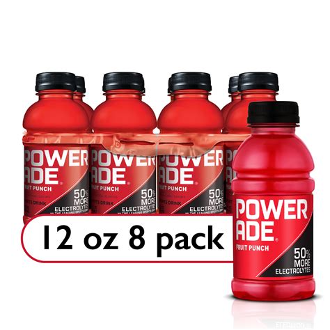 Powerade Fruit Punch Bottled Electrolyte Sports Drink 12 Fl Oz 8 Count