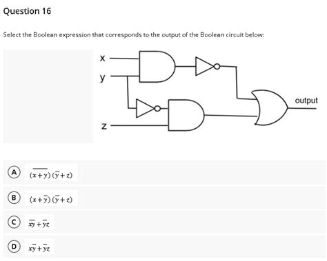 Solved Select The Boolean Expression That Corresponds To The Chegg Com