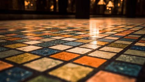 Vibrant Mosaic Tile Pattern Reflects City Modern Architecture Generated