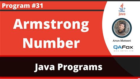 Java Program To Find Whether The Given Number Is An Armstrong Number Youtube