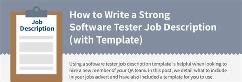 How To Write A Strong Software Tester Job Description With Template Infographic Plaza