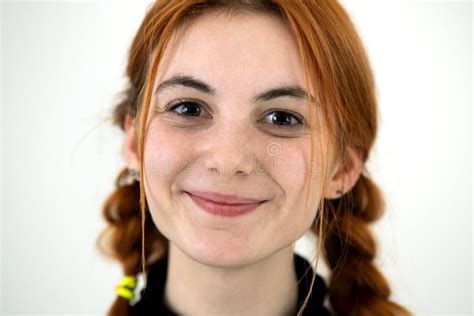 Close Up Portrait Of Redhead Pretty Teenage Girl Stock Image Image Of