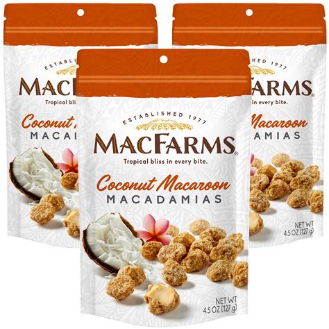 Macfarms Coconut Macaroon Macadamia Nuts 45 Oz Pack Of 3 Buy Now