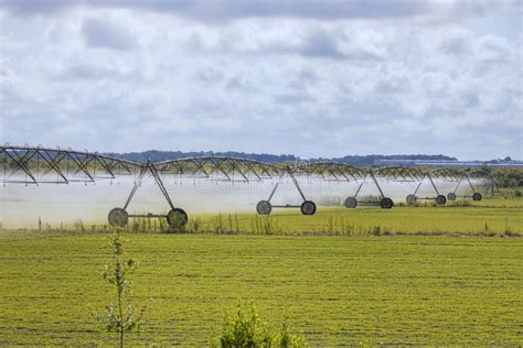 Agricultural Pivot Irrigation System Stock Image Image Of