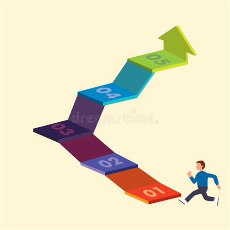 five step arrow of stairs moving forward infographic chart stock illustration illustration of