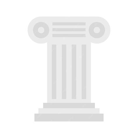Premium Vector Ancient Ionic Pillar Icon In Flat Style On A White Background Vector Illustration