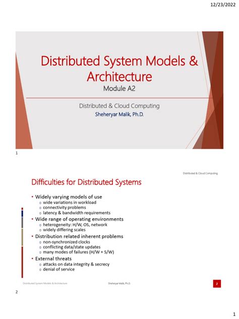 Dcc Module A2 Distributed System Models Architecture Pdf Clientserver Model