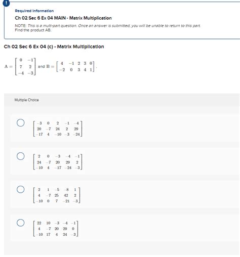 Solved Requlred Information Ch 02 Sec 6 Ex 04 MAIN Matrix Chegg Com