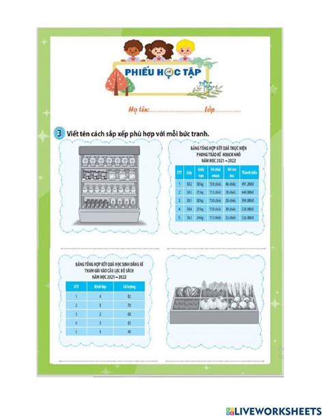 Sap Xep Exercise Live Worksheets