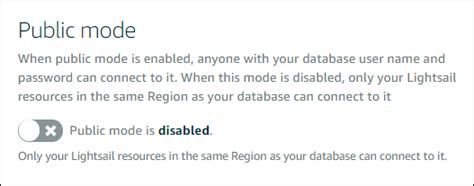 Configure Public Access For Your Lightsail Database Amazon Lightsail