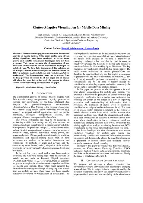 Pdf Clutter Adaptive Visualization For Mobile Data Mining