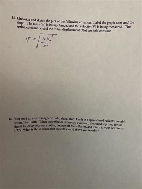 Solved 15 Linearize And Sketch The Plot Of The Following