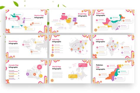 World Map Infographic Groovy Style Keynote Incl Continents And Oceans Envato