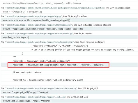 Pymysql Err ProgrammingError DocType Website Route Redirect