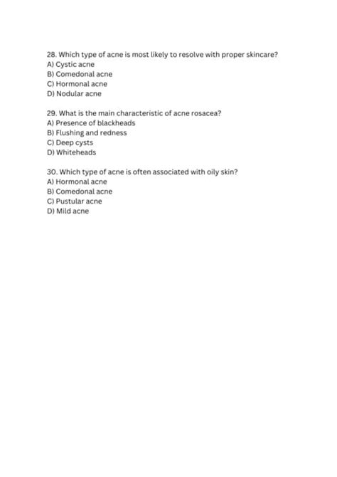 30 Quiz Questions — Types Of Acne Can You Identify Them Digital Resources