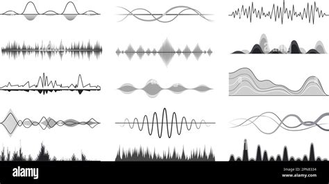 Monochrome Audio Sound Waves Song Or Voice Symbols Radio Frequency