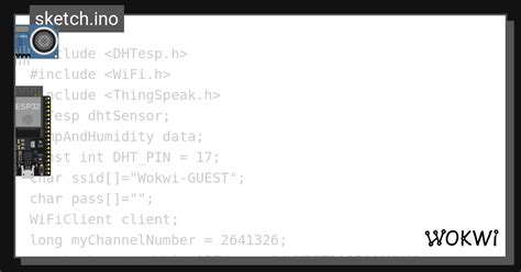 Dht With Thingspeak Ex9 Wokwi Esp32 Stm32 Arduino Simulator