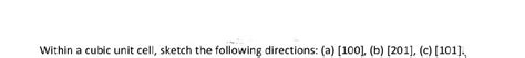 Solved Within A Cubic Unit Cell Sketch The Following Chegg Com